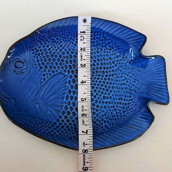 Vintage | Dining | Vintage Blue Azure Ceramic Fish Plateplatter Made In ...